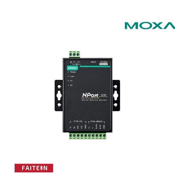 MOXA NPort 5230 2-port device server.