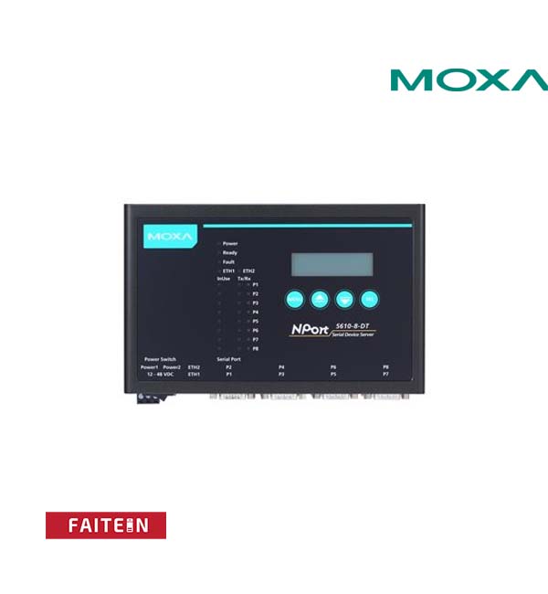 NPort 5650-8-DT 8-port RS-232/422/485 desktop device server.